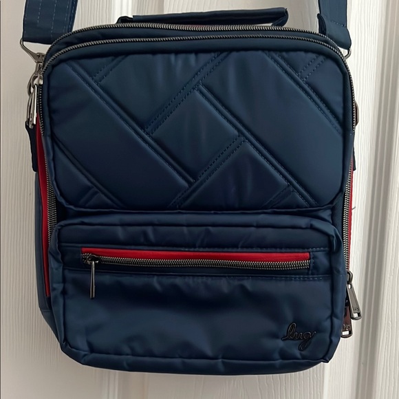 lug | Bags | Blue And Red Messenger Crossbody Bag | Poshmark